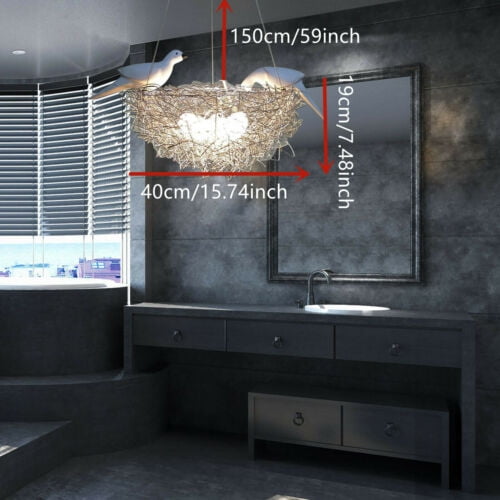 Modern LED Ceiling Light Bird's Nest Art Pendant Lamp Chandelier ...