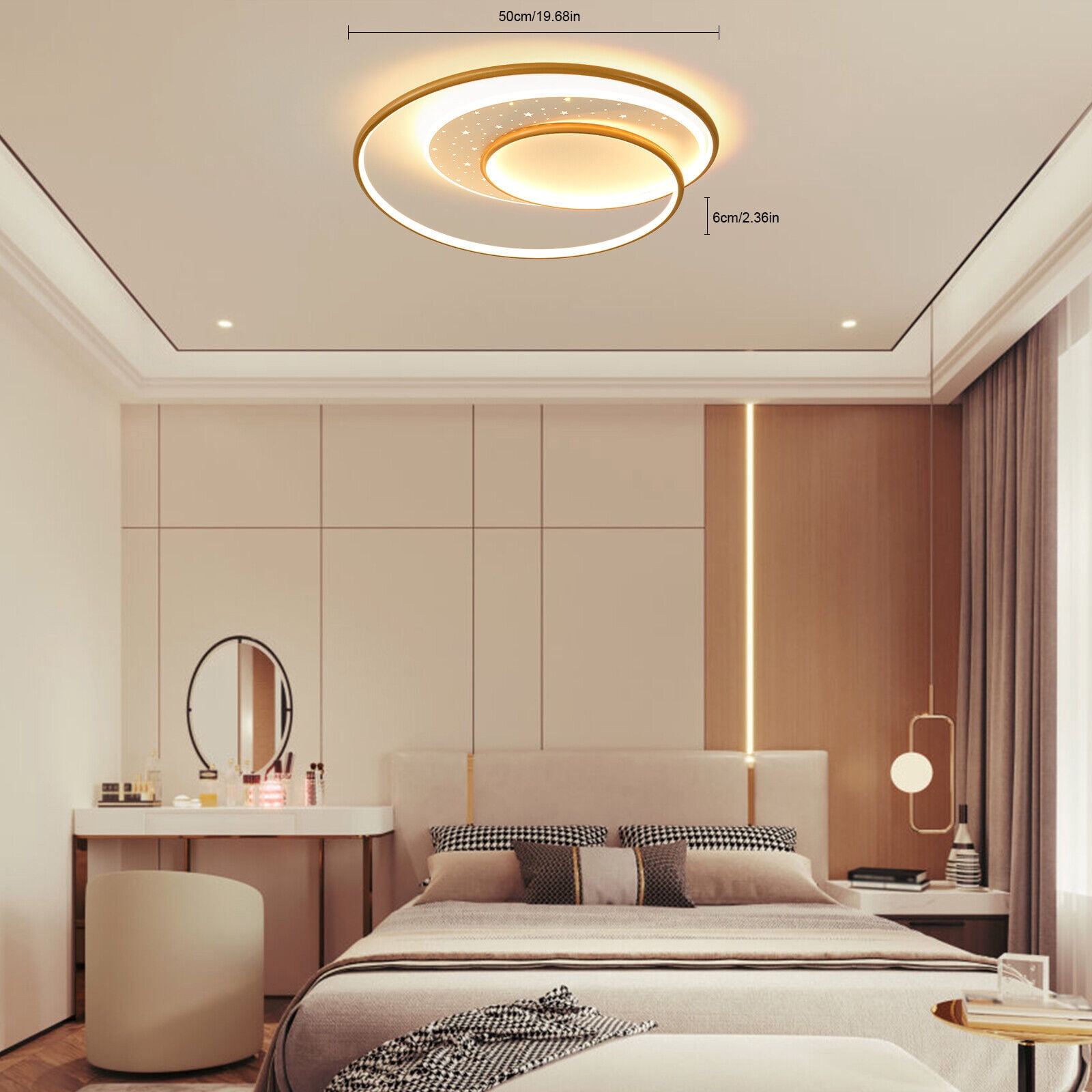 Modern LED Ceiling Light Dimmable Flush Mount Lamp Room Decor Lighting ...