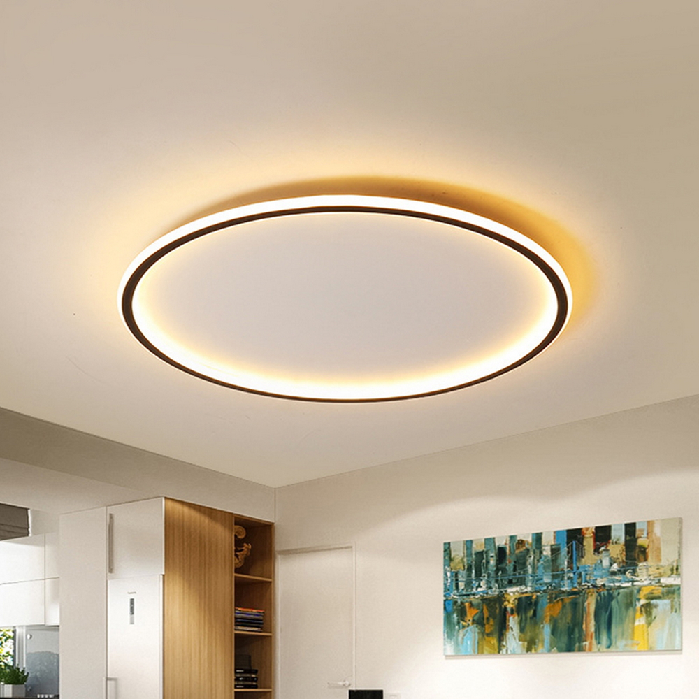 Modern LED Ceiling Light Round Fixture Flush Mount Lamp Indoor Hallway Lighting 19.5" Warm Light ...