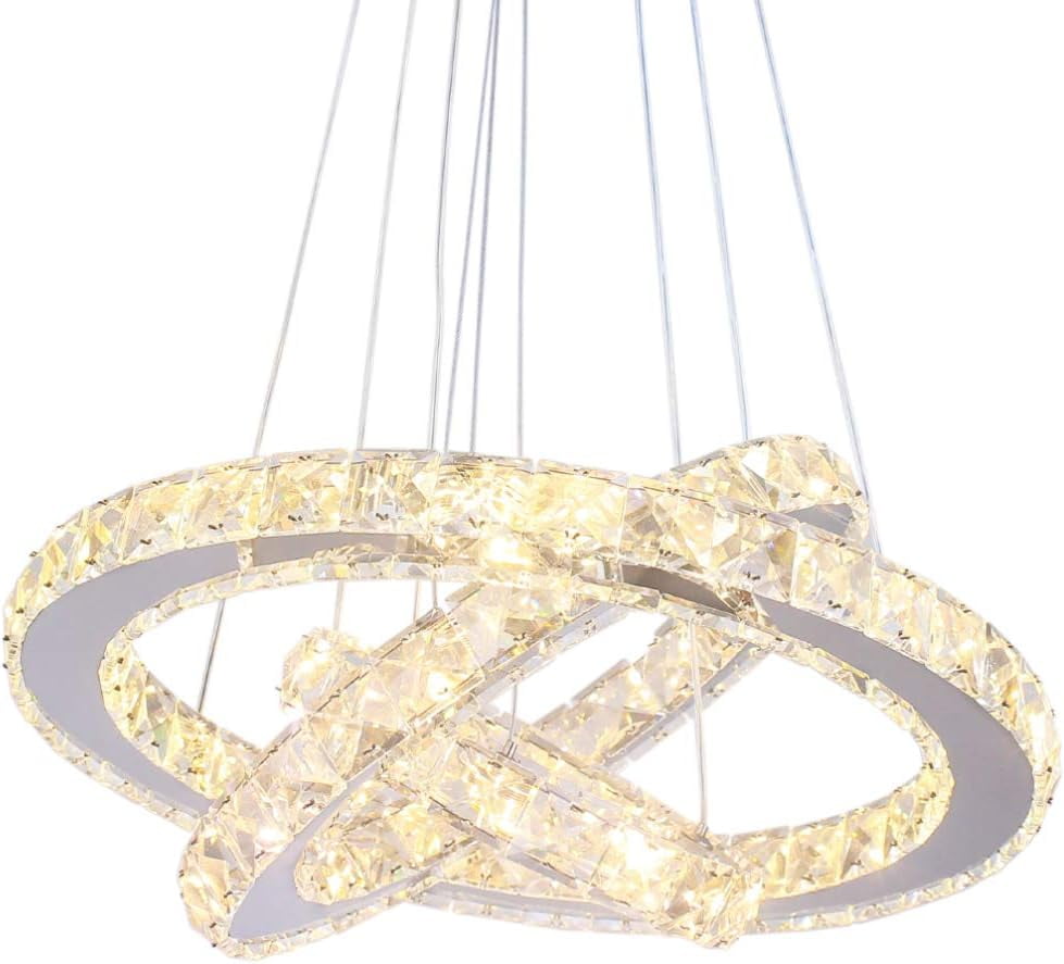 Modern LED Chandeliers Crystal Chandelier 3 Ring Round Pendant Lighting ...