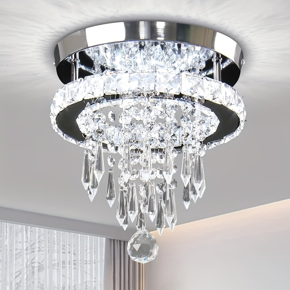 Modern LED Closet Ceiling Light, Stainless Steel Flush Mount with ...