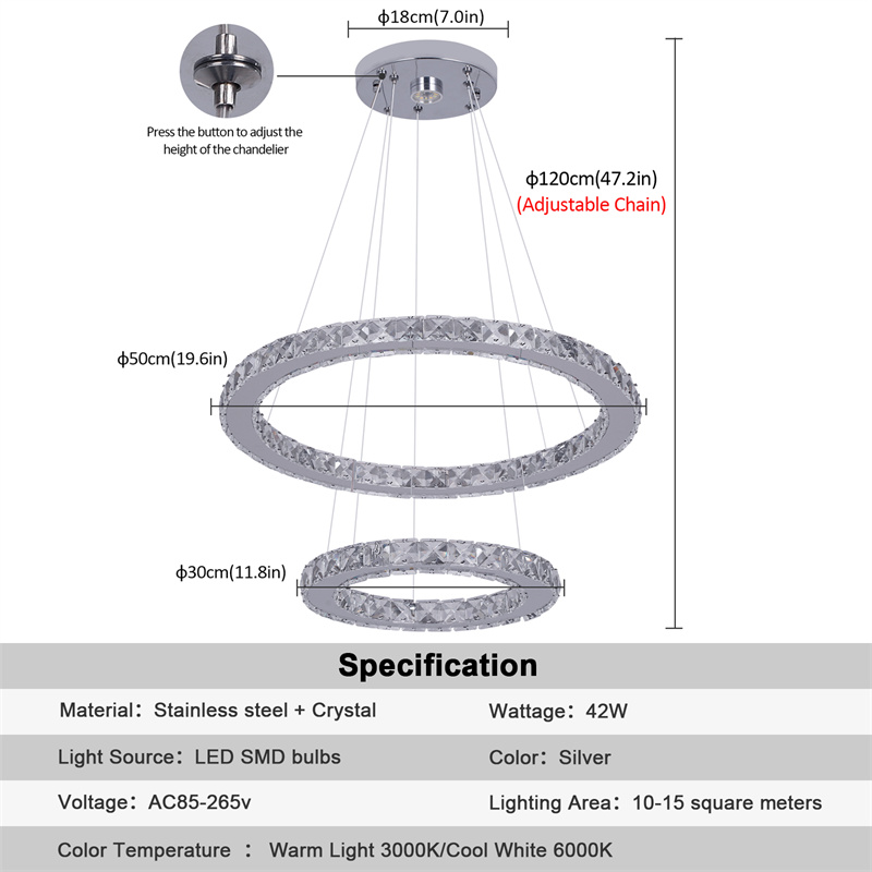 Modern LED Crystal Ceiling Lamp Chandelier Corridor Nordic Pendant ...