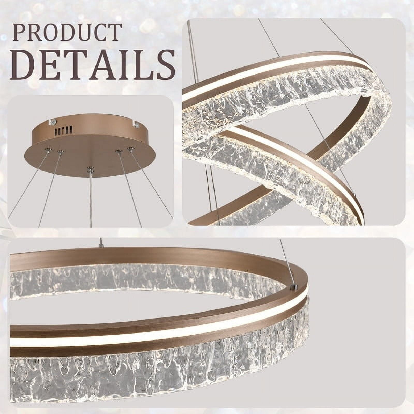 Modern LED Crystal Chandelier Round Chandelier Ring Pendant Light 2 ...