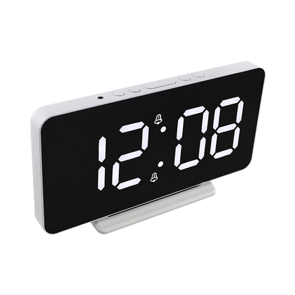 Modern LED Digital Clock Date Time Temperature Display Dimmable Backlights 2 Alarms Snooze ...