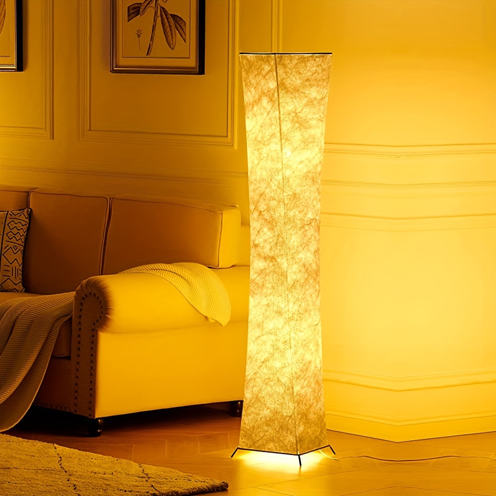 Modern LED Floor Lamp with USB - Energy-Efficient, Warm Tyvek Shade ...