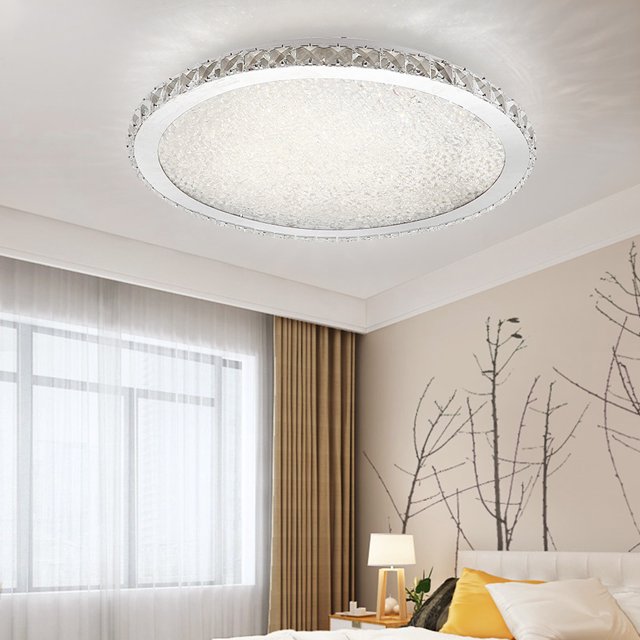 Modern LED Flush Mount Pendant Lamp Ceiling Light Silver Bedroom Living ...