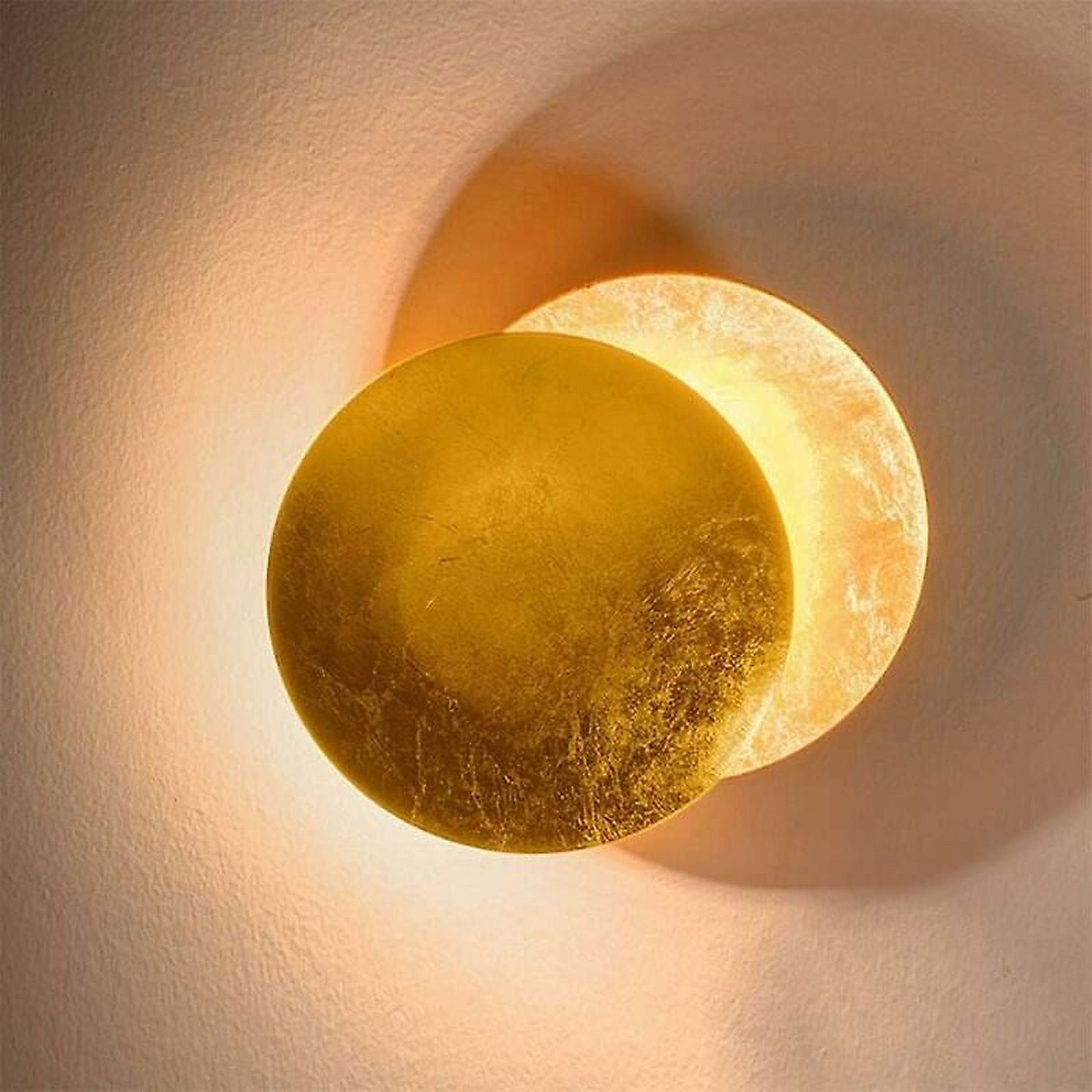 Modern LED Indoor Wall Lamps, Golden Wall Lamp, Creative Lunar Eclipse Design, Minimalist Wall ...