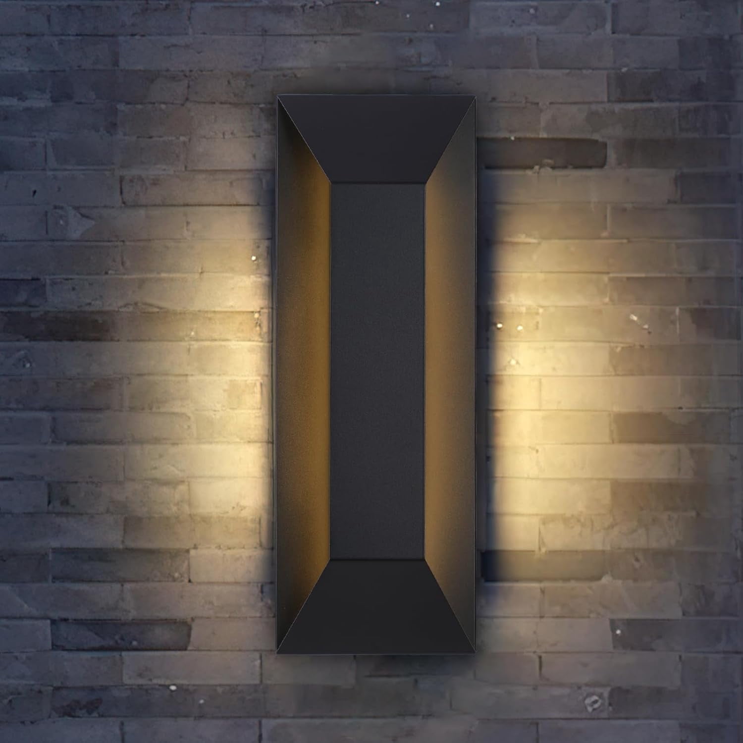 Modern LED Outdoor Wall Sconce, Exterior Black Sleek Lighting Fixture ...