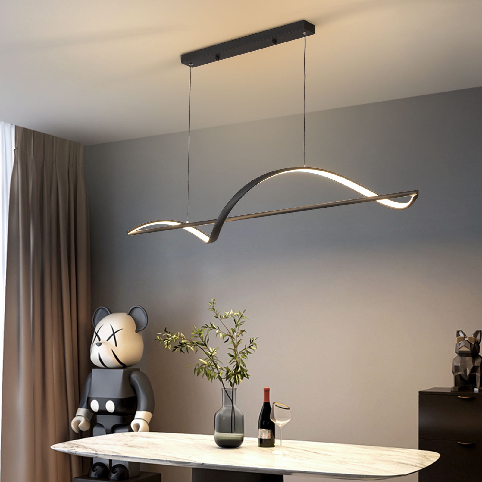 Modern LED Pendant Lighting for Dining Room & Kitchen Island Stepless ...