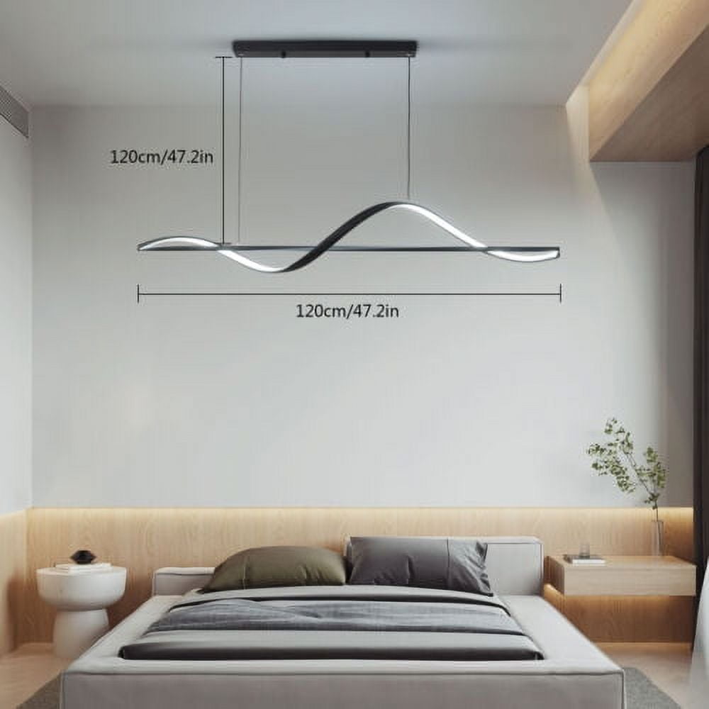 Modern LED Pendant Lighting for Dining Room & Kitchen Island Wave ...