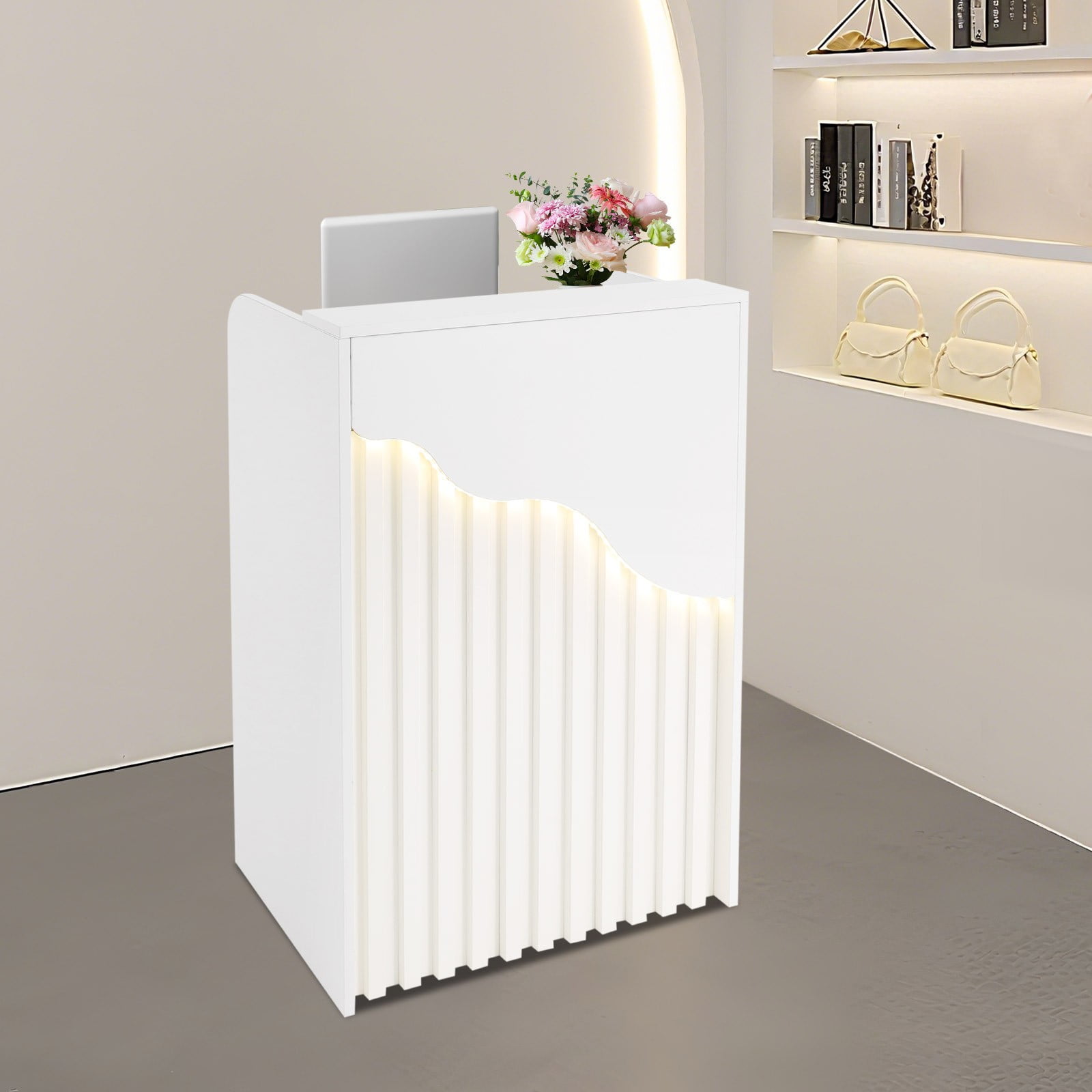 Modern LED Reception Front Desk Checkout Reception Counter with ...