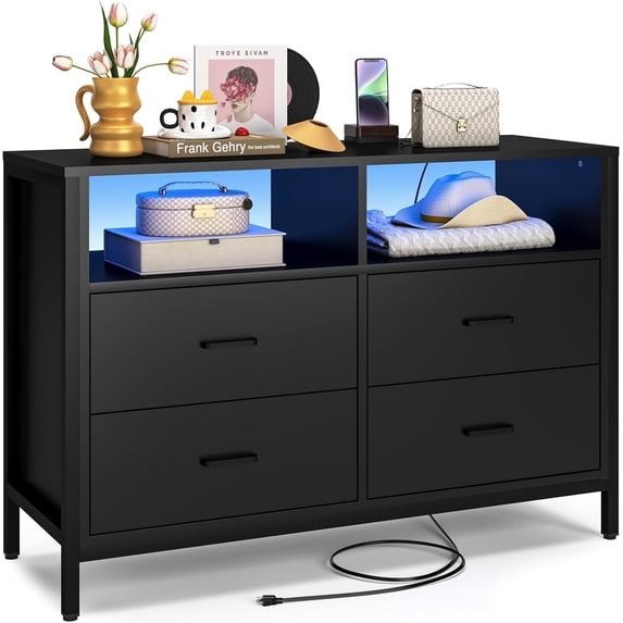 Modern LED TV Stand for Televisions up to 55 Inchs, High Gloss ...