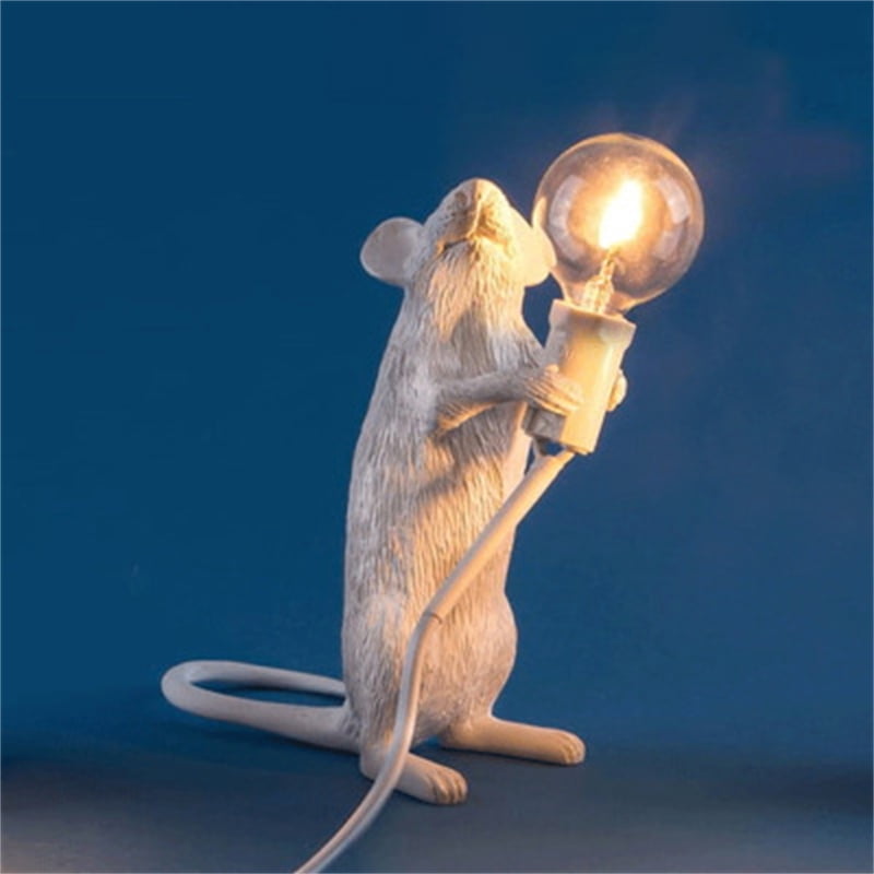 Modern LED Table Lights Resin Animal Rat Cat Squirrel LED Night Lights ...