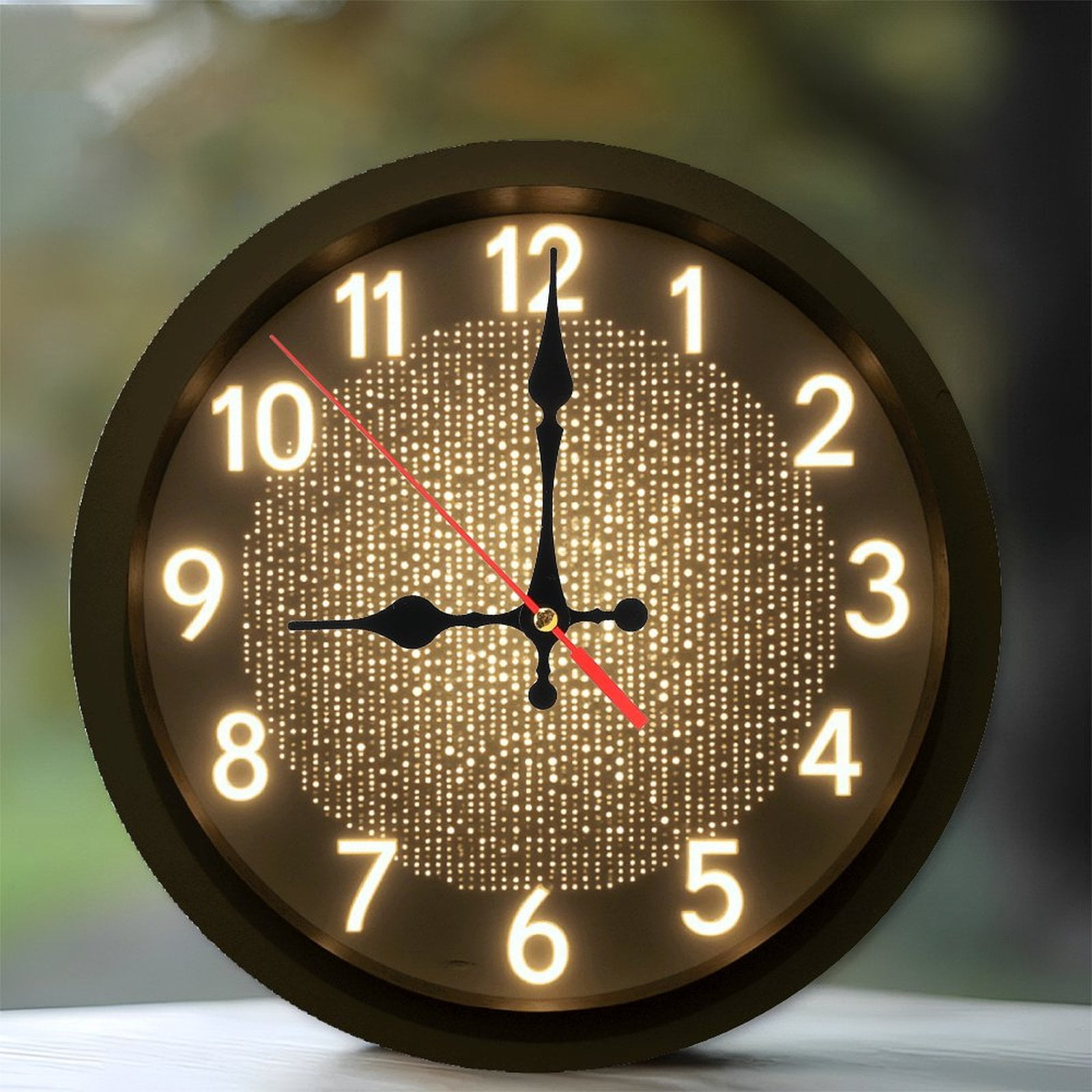 Modern LED Wall Clock for Home Decor And Office_2 10-Inch Silent Wooden ...