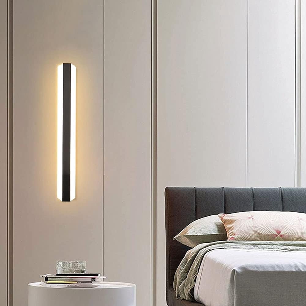 Modern LED Wall Lamp Acrylic Shade Metal Sconce, Long Strip Wall ...