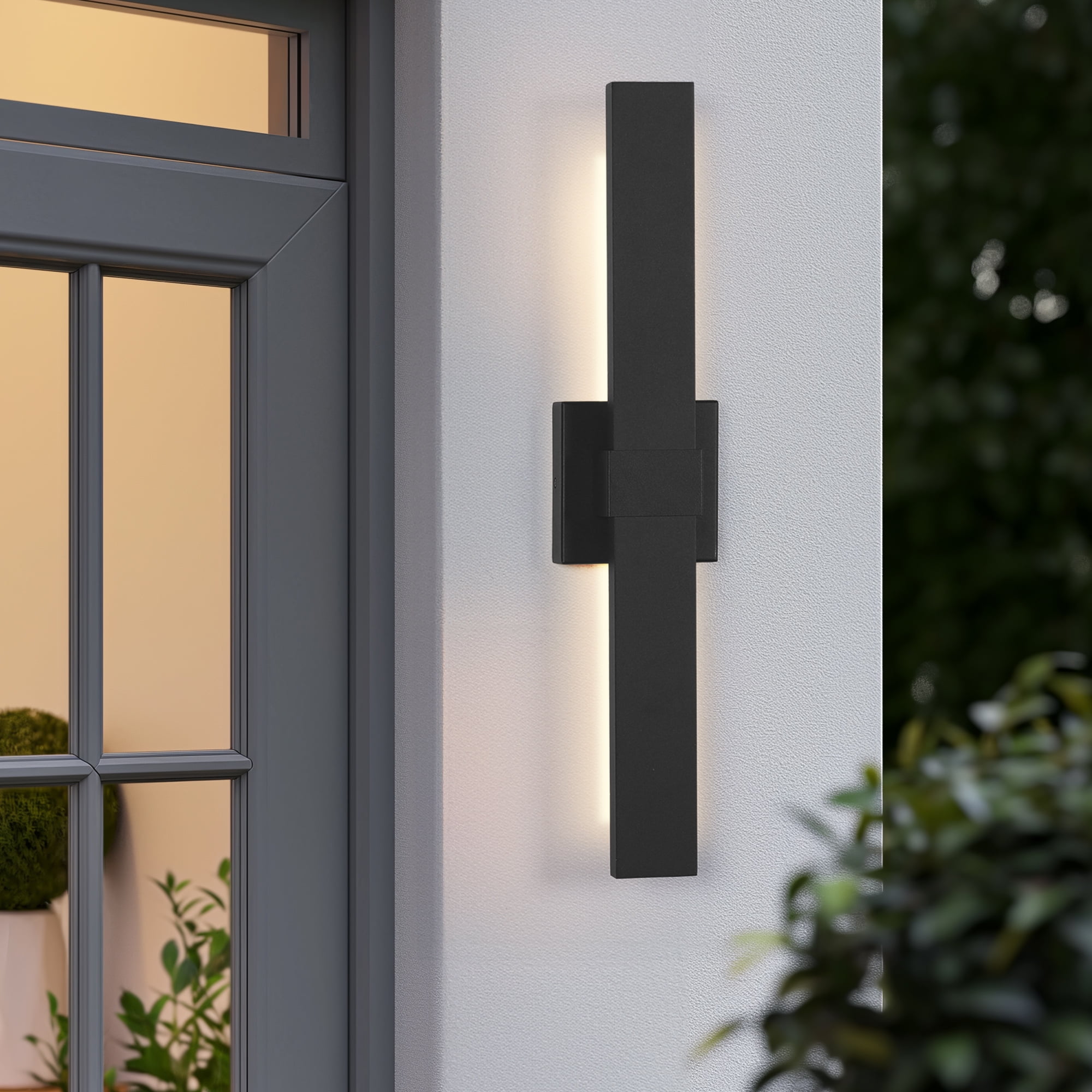 Modern LED Wall Lights Black Outdoor Linear Lighting Fixtures for ...