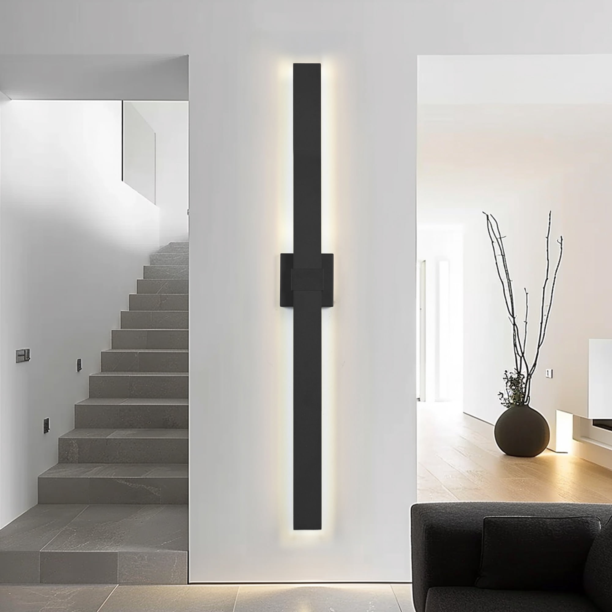 Modern LED Wall Lights Black Outdoor Linear Lighting Fixtures for ...