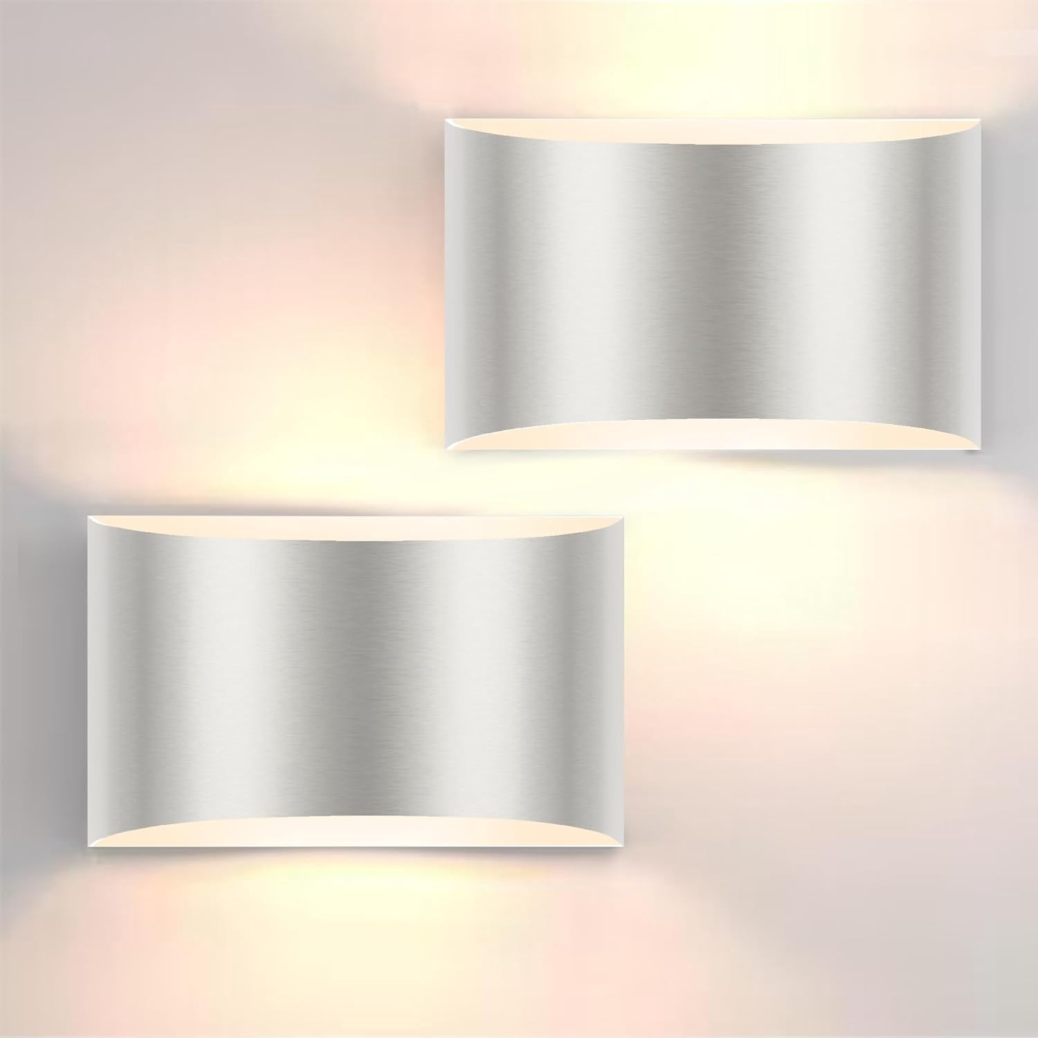 Modern LED Wall Sconces, 3000K Warm White Wall Lights (Set of 2), 10W ...