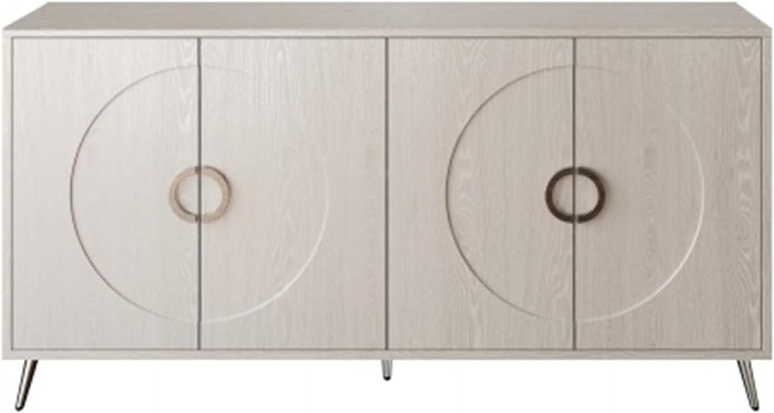 Modern Lacquered 4 Door Wooden Circular Pattern Cabinet， Sideboard ...