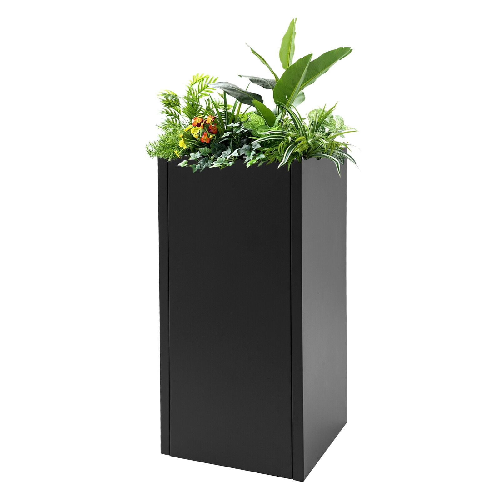Modern Large Black Rectangular Flowerpot Tall Metal Outdoor/Indoor ...