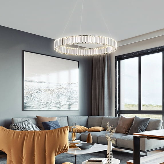Modern Large Chandelier Crystal Ring Ceiling Light Living Room Lighting ...