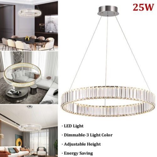 Modern Large Chandelier Crystal Ring Ceiling Light Living Room Lighting ...