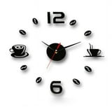 Modern Large Diy Wall Clock 3D Black Number Sticker Home Office Decor ...