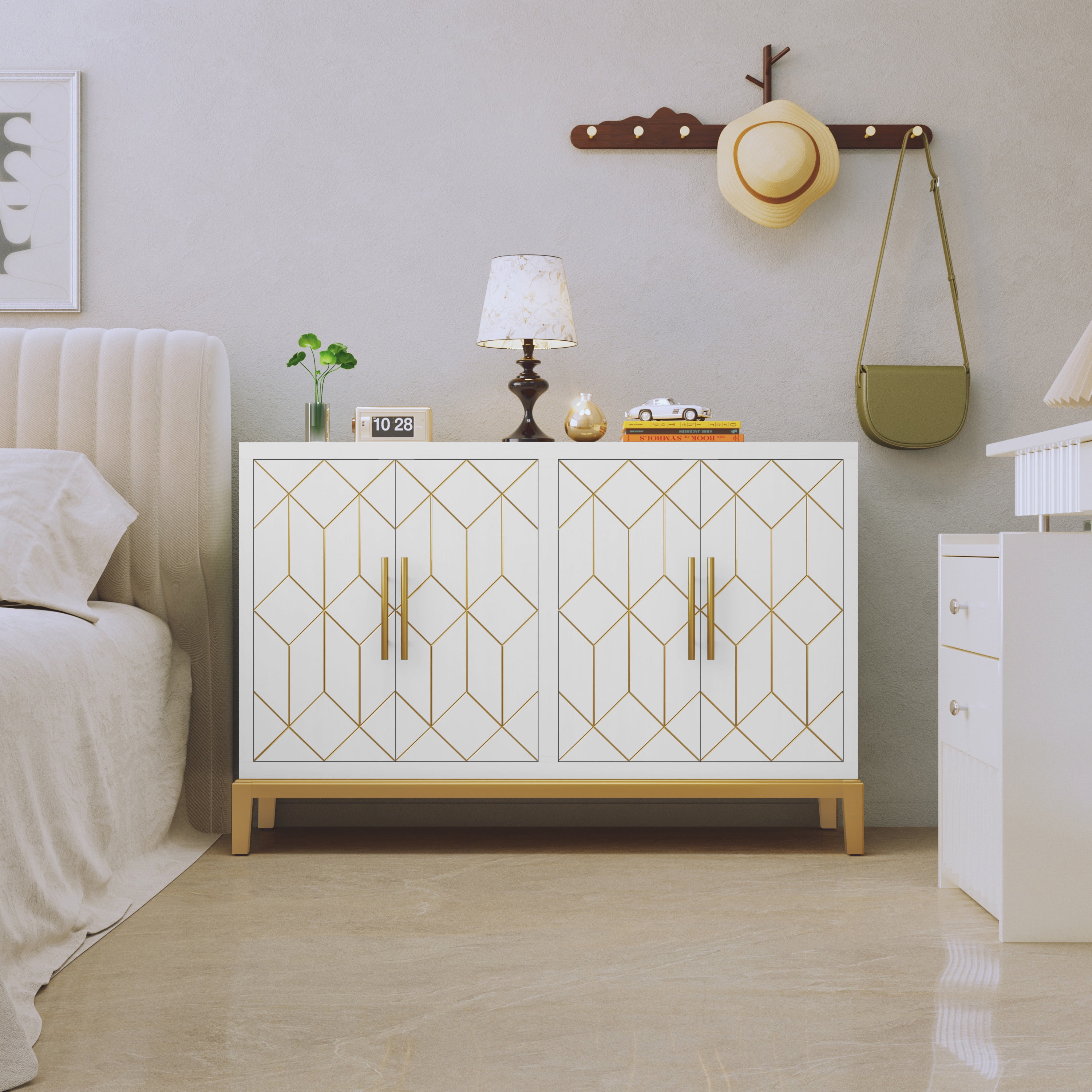 Modern Large Four-Door Sideboard Cabinet, Buffet Cabinet with Storage ...