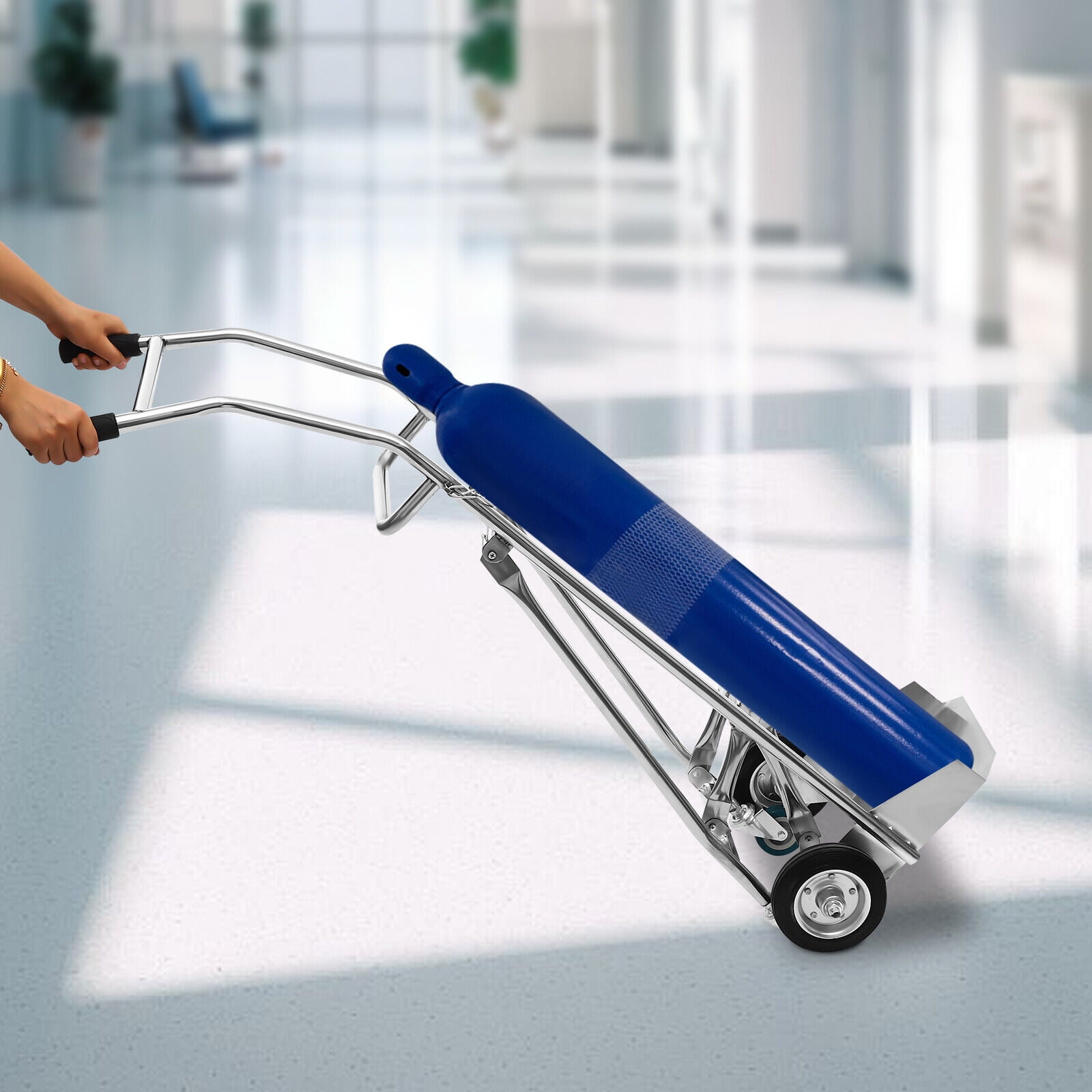 Modern Large Oxygen Tank Cart Dolly Full Range High Rail with Wheels ...