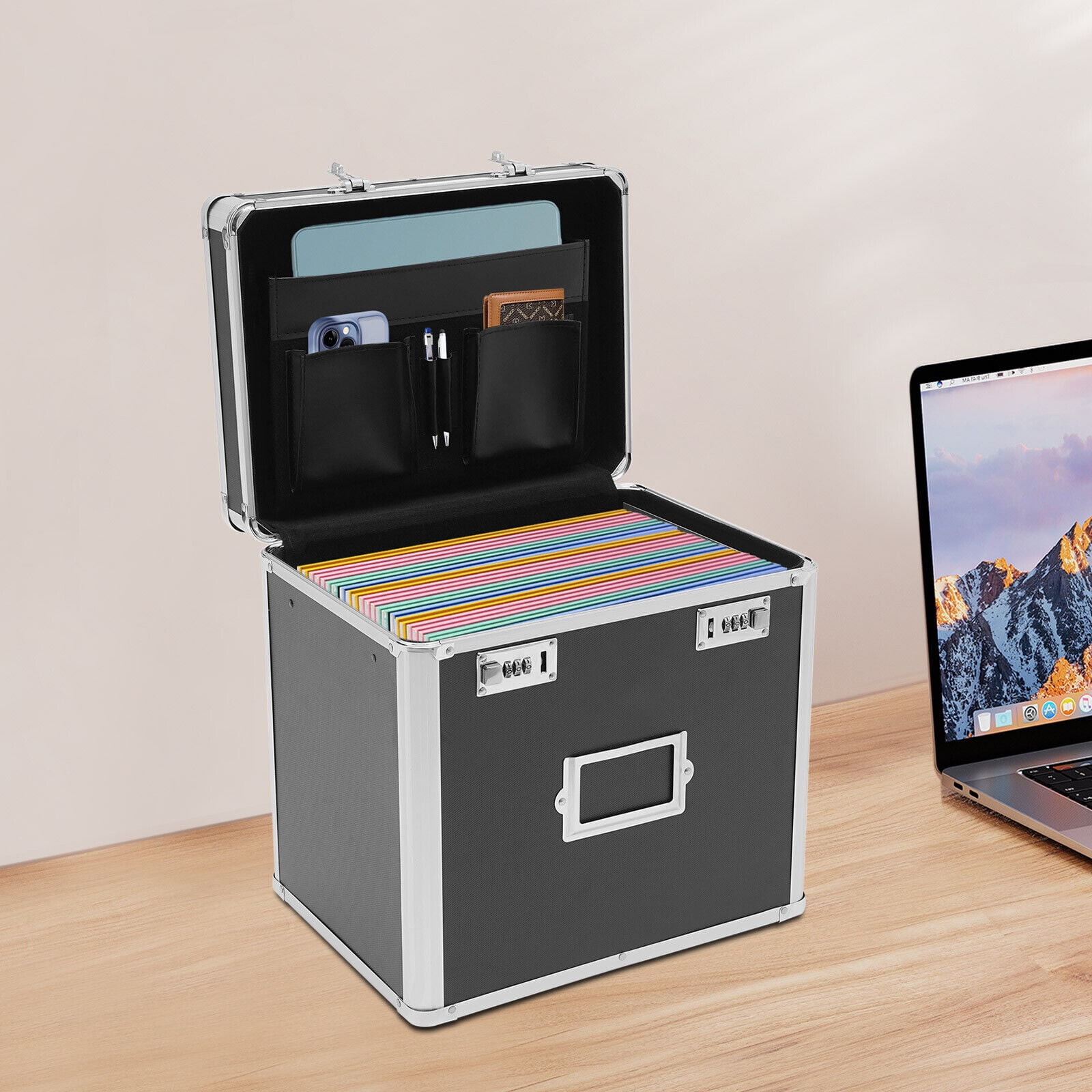 Modern Large Portable Locking Storage Box for Filing Letters ...