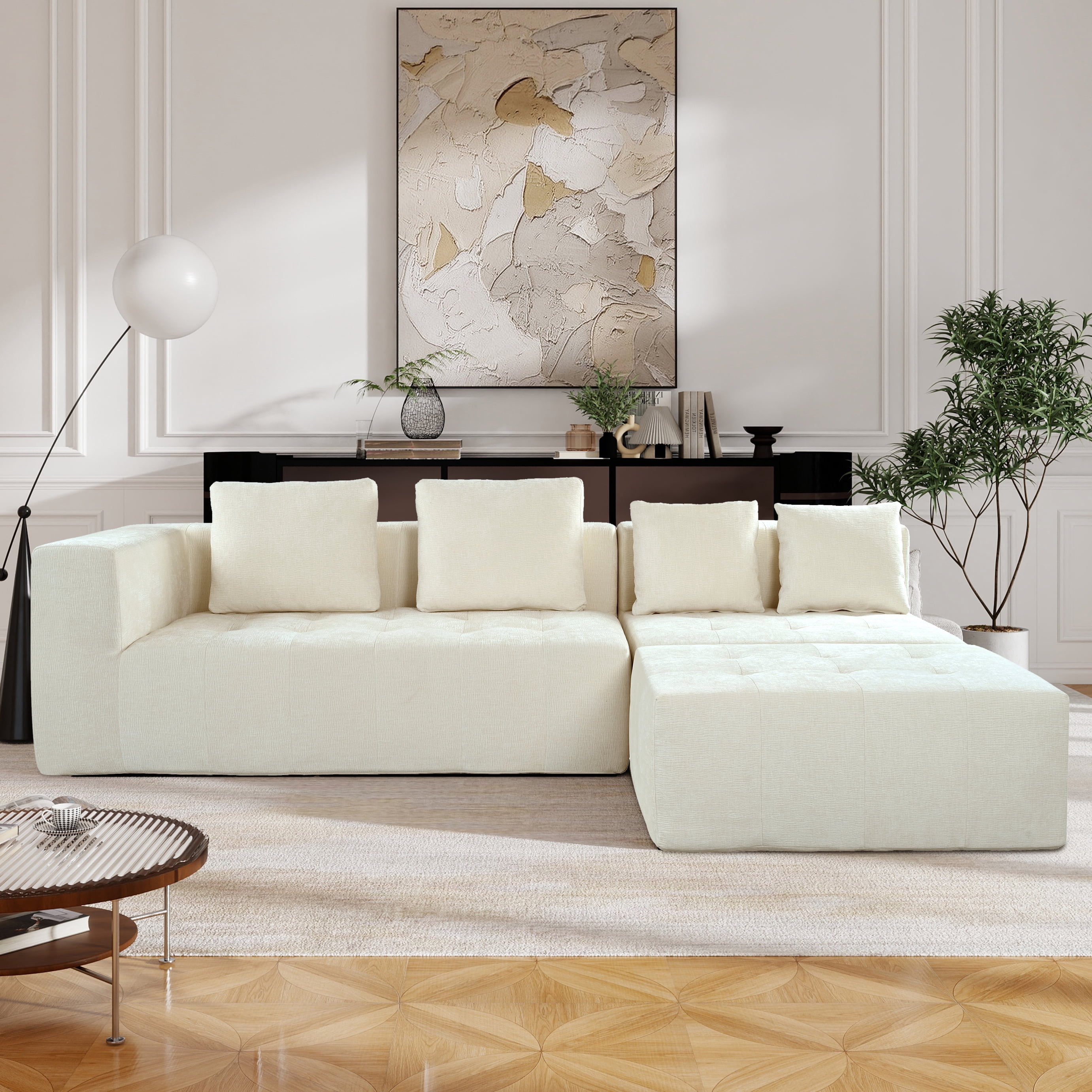 Modern Large Removable Modular Sofa, 3-Piece Set with Free Combination ...