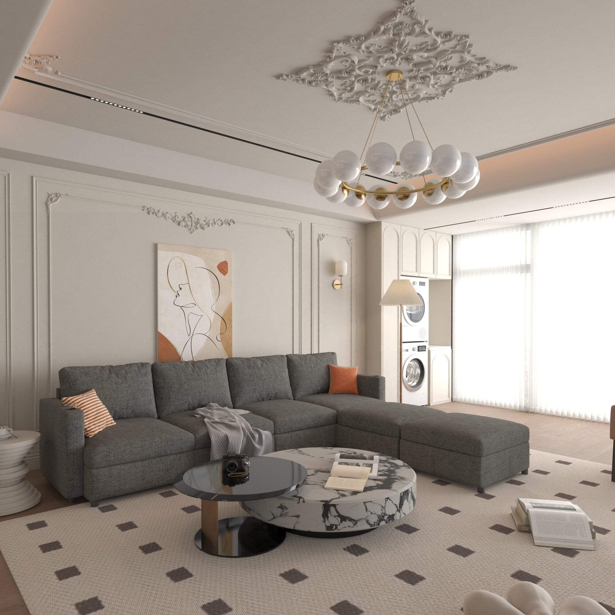 Modern Large Sectional Sofa, U Shape Modular Sectional Couch With ...