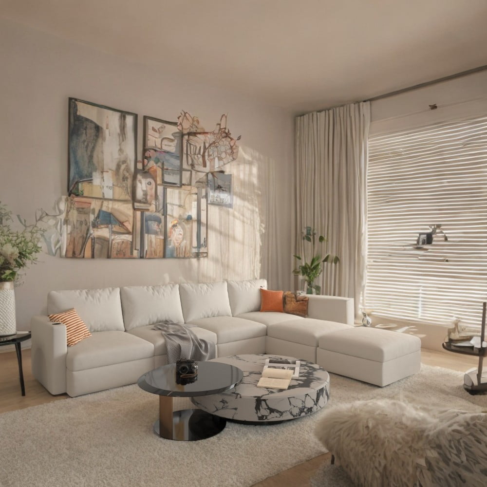 Modern Large Sectional Sofa U-Shape Modular Sectional Couch with 123 ...