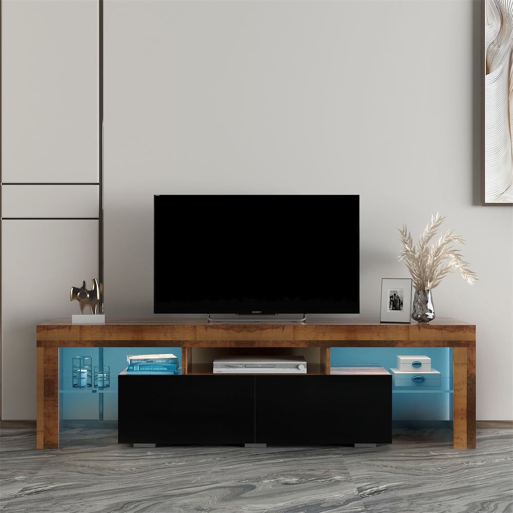 Modern Large TV Stand with 20 Colors LED Lights for TV up to 70 Inches ...