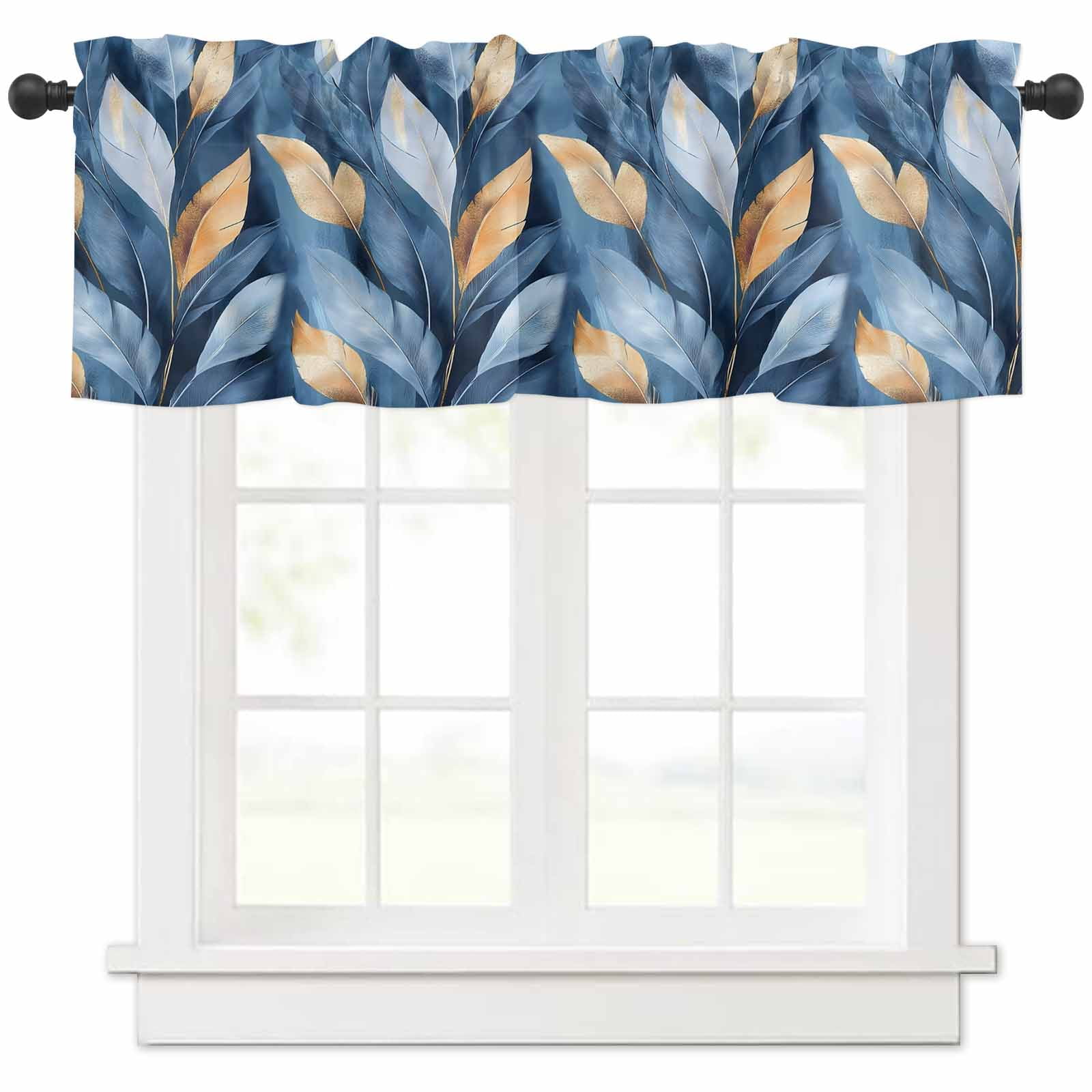 Modern Leaf Valances for Windows Farmhouse Kitchen Curtains Valances ...