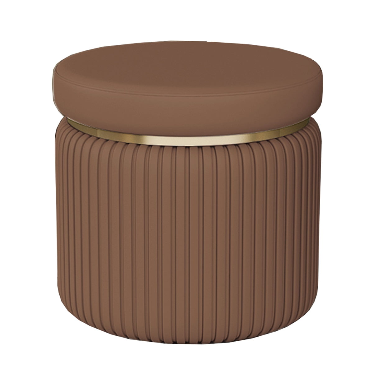 Modern Leather Ottoman Foot Rest Round Pouf Ottoman Footstool ...