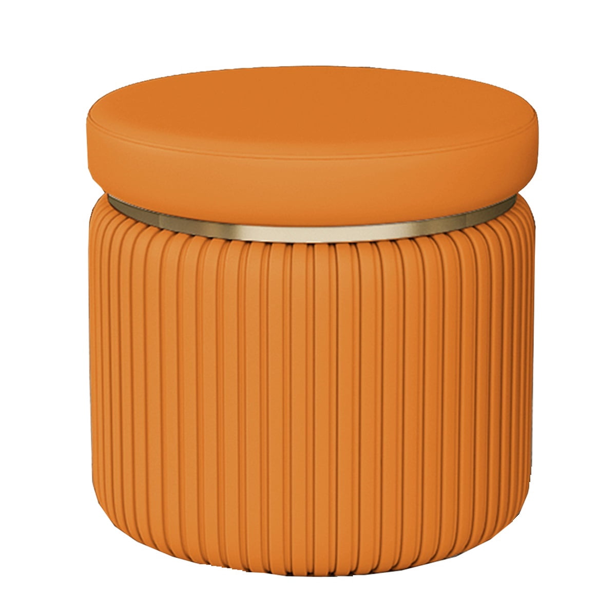 Modern Leather Ottoman Foot Rest Round Pouf Ottoman Footstool ...