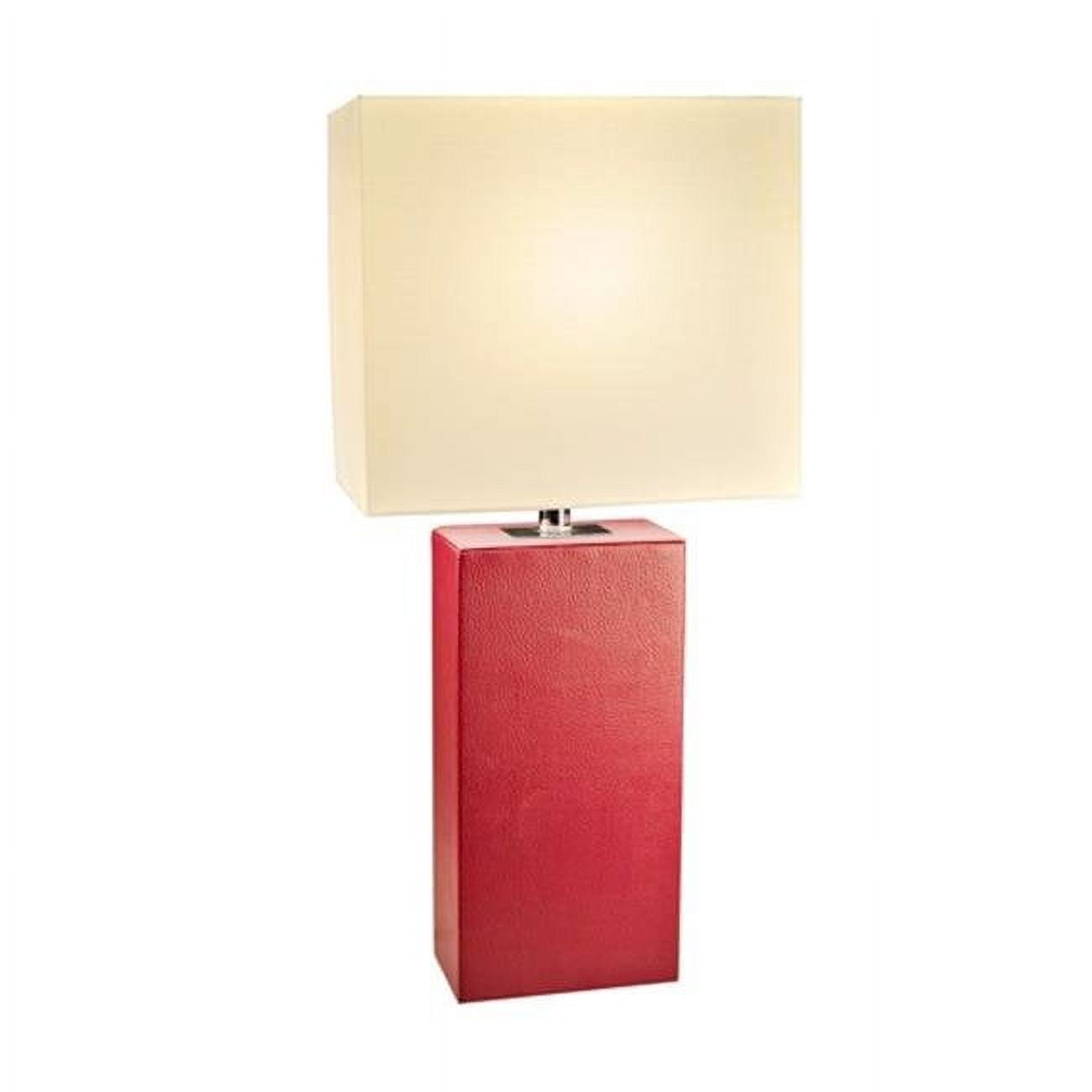 Modern Leather Table Lamp - Red - Walmart.com