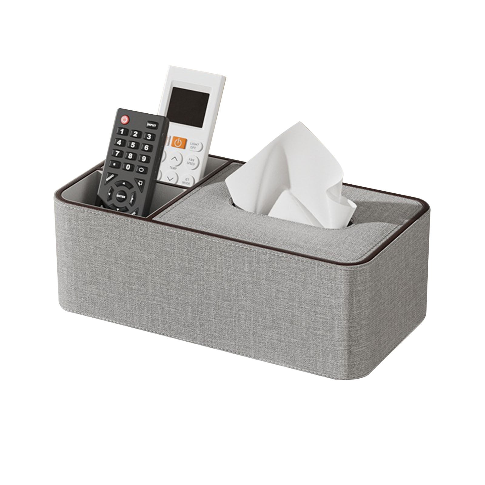 Modern Leather Tissue Box Cover with Remote Control Storage ...