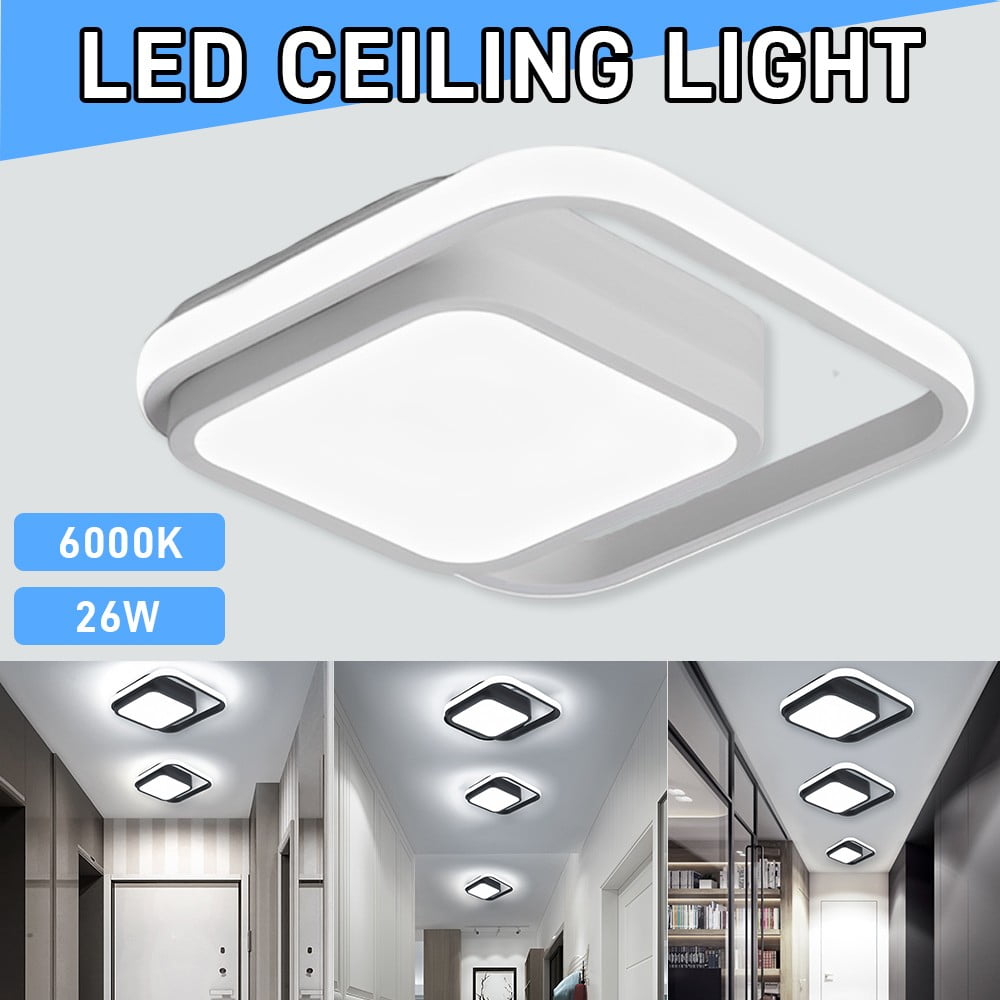 Modern Led Ceiling Light Quadrate Ceiling Lamp Including Bulbs White ...