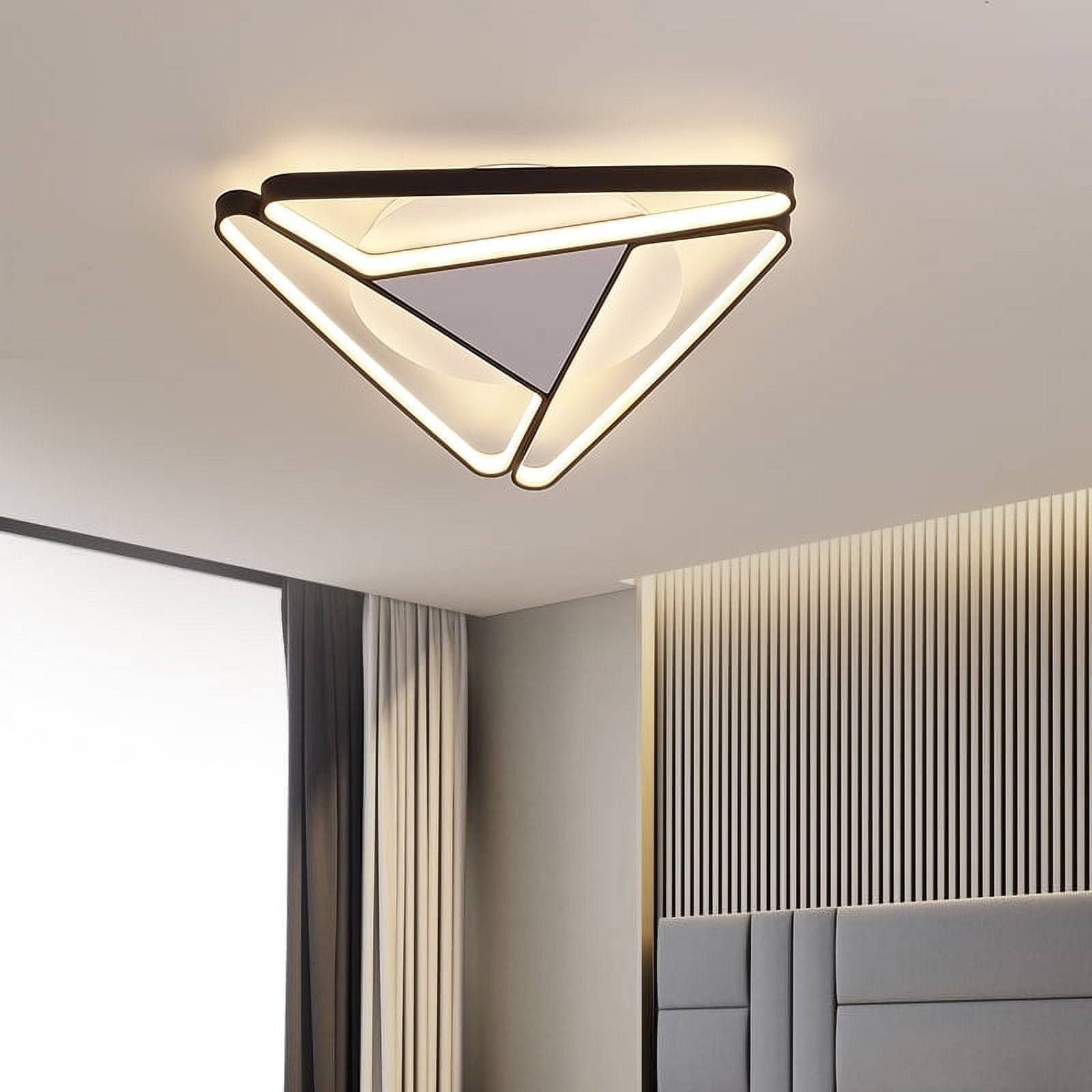 Modern Led Ceiling Light,Triangle Dimmable Lighting Fixture with Remote ...