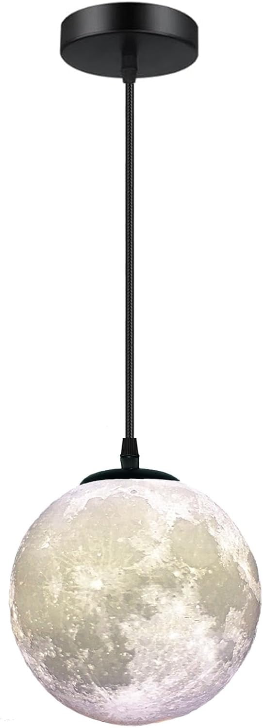 Modern Led Moon Pendant Lights Fixture,Light Up Moon Globe Night Light ...