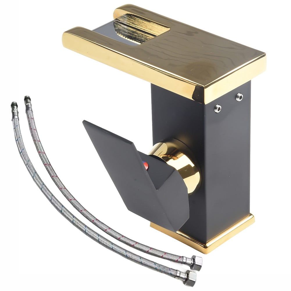 Modern Led Waterfall Faucet Deck Mounted Washbasin Tap Cold And Hot ...