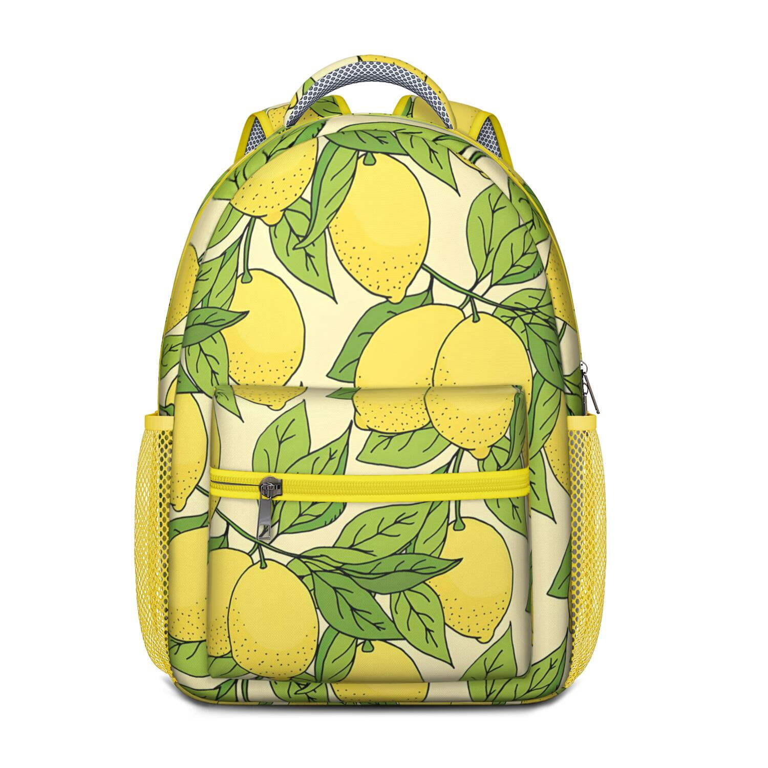 Modern Lemon Kids Backpack with Cute Yellow Fruit Summer Pattern Design ...