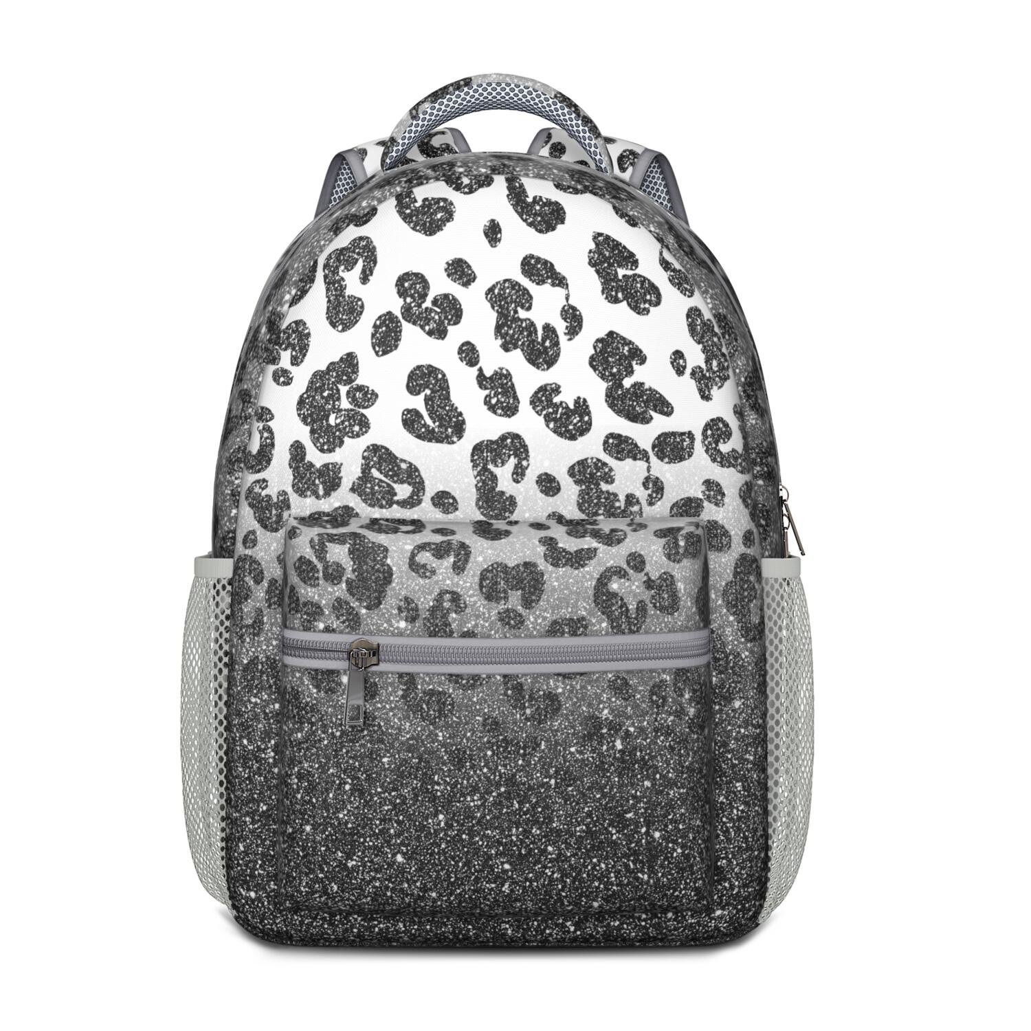 Modern Leopard Print Ergonomic Backpack - Waterproof Bookbag with ...
