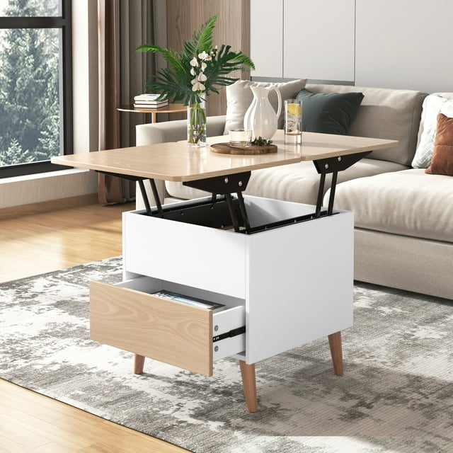 Modern Lift-Top Coffee Table,Versatile Extendable Side Table with ...