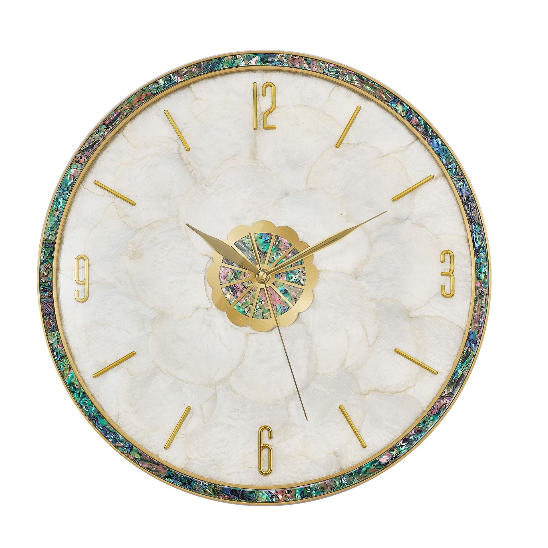 Modern Light Luxury Shell Wall Clock Pure Brass European Style Pocket ...