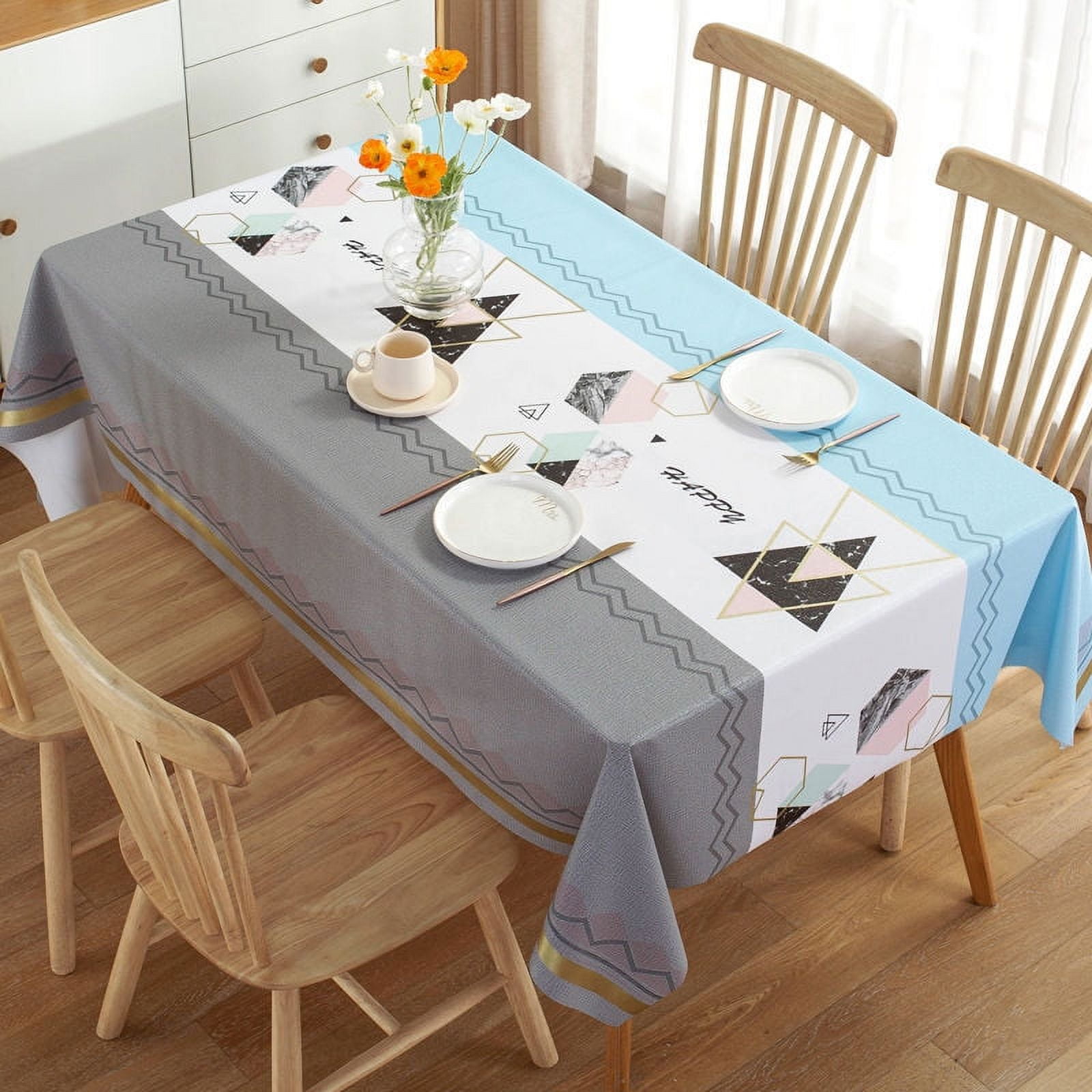 Modern Light Series Printing Waterproof Table Tablecloth Wedding ration Rectangular Coffee ...