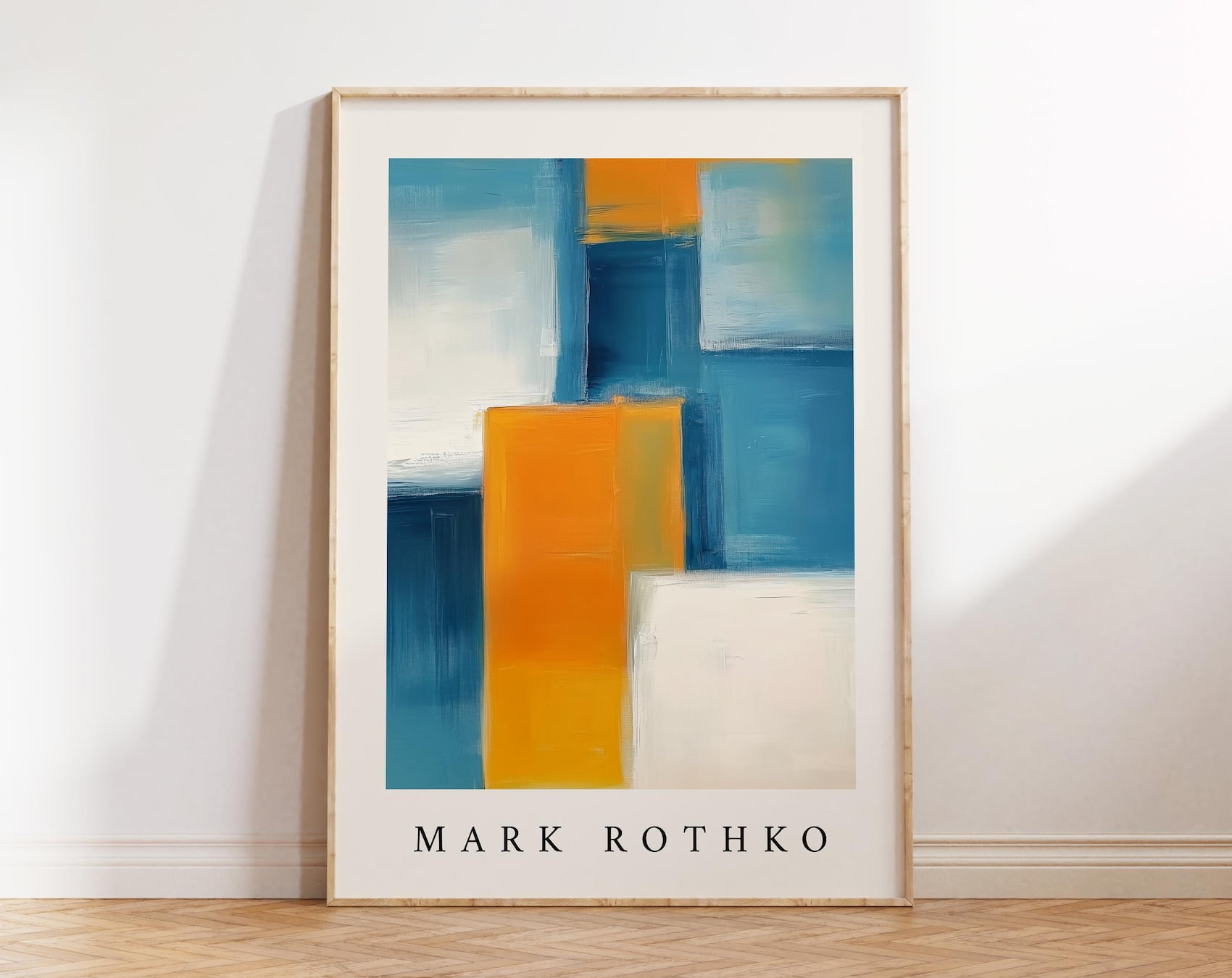 Modern Living Room Abstract Wall Art | Mark Rothko Inspired Print | Contemporary Colour Block ...
