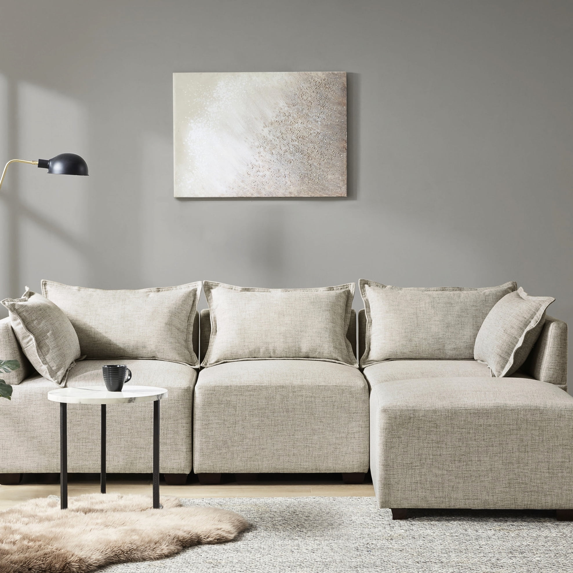 Modern Living Room Armless Modular Chair, Customizable Layout Options ...